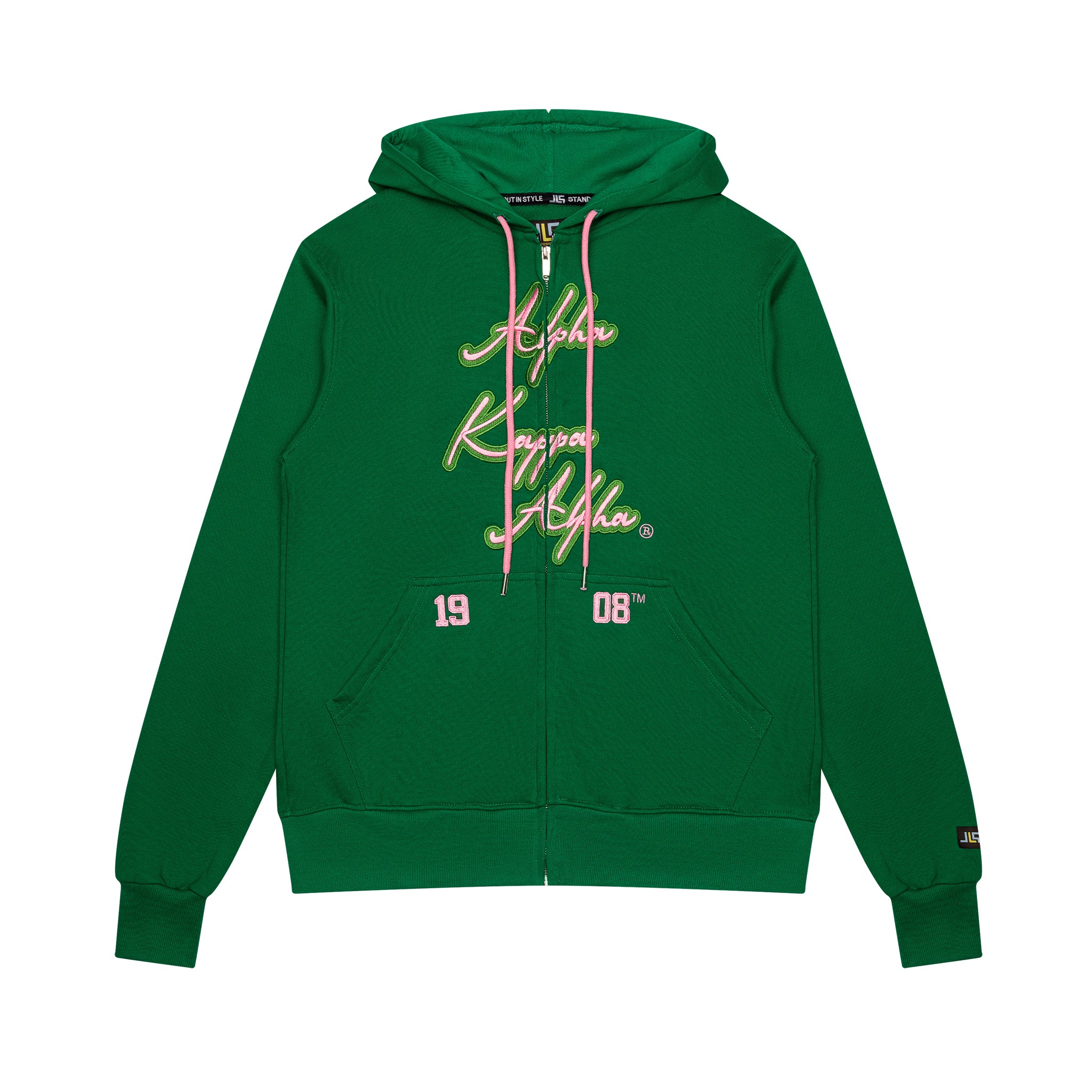 Alpha Kappa Alpha “By Culture and Merit” Embroidered Zip Hoodie – JLS ...