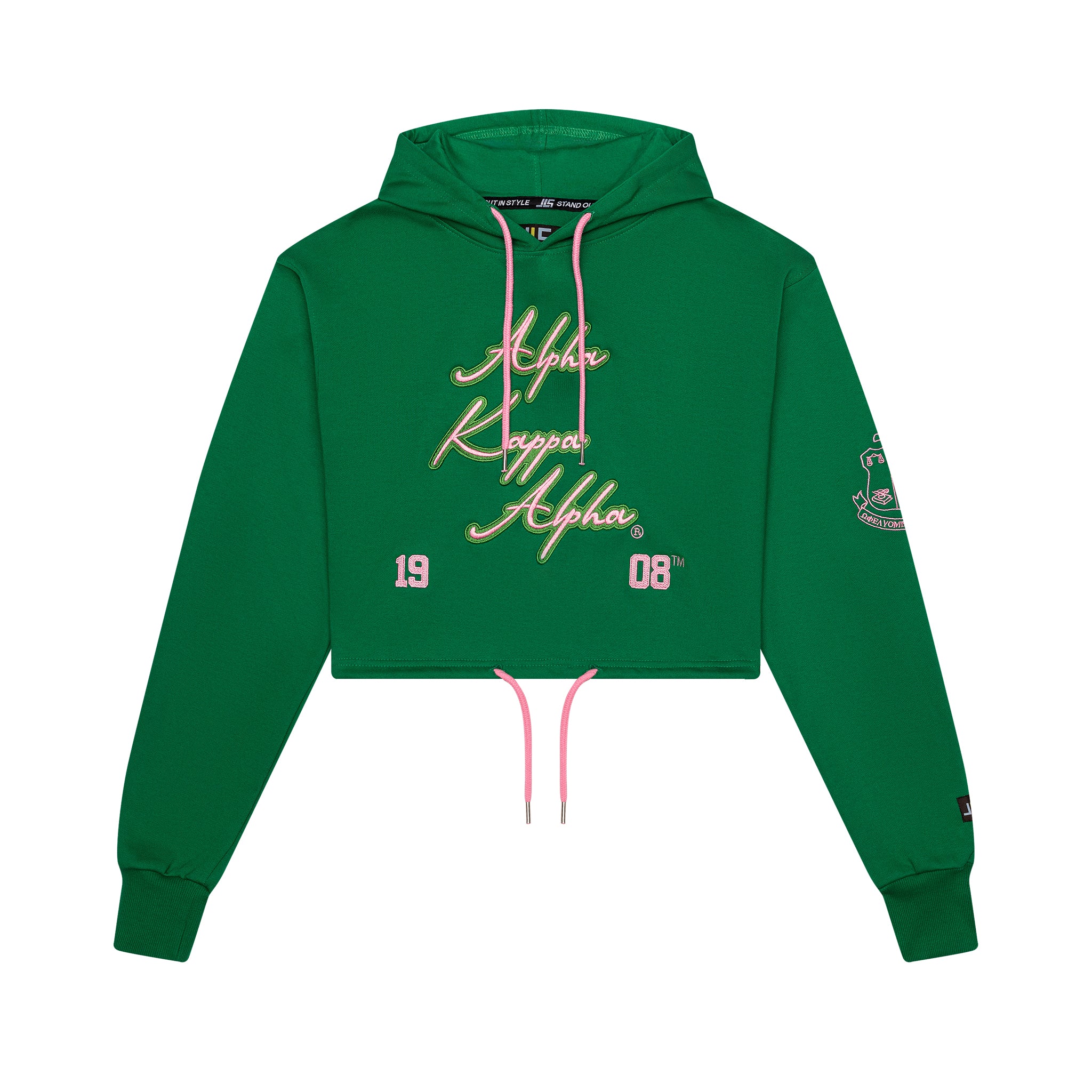 AKA “By Culture and Merit” Crop Embroidered Hoodie – JLS Presents